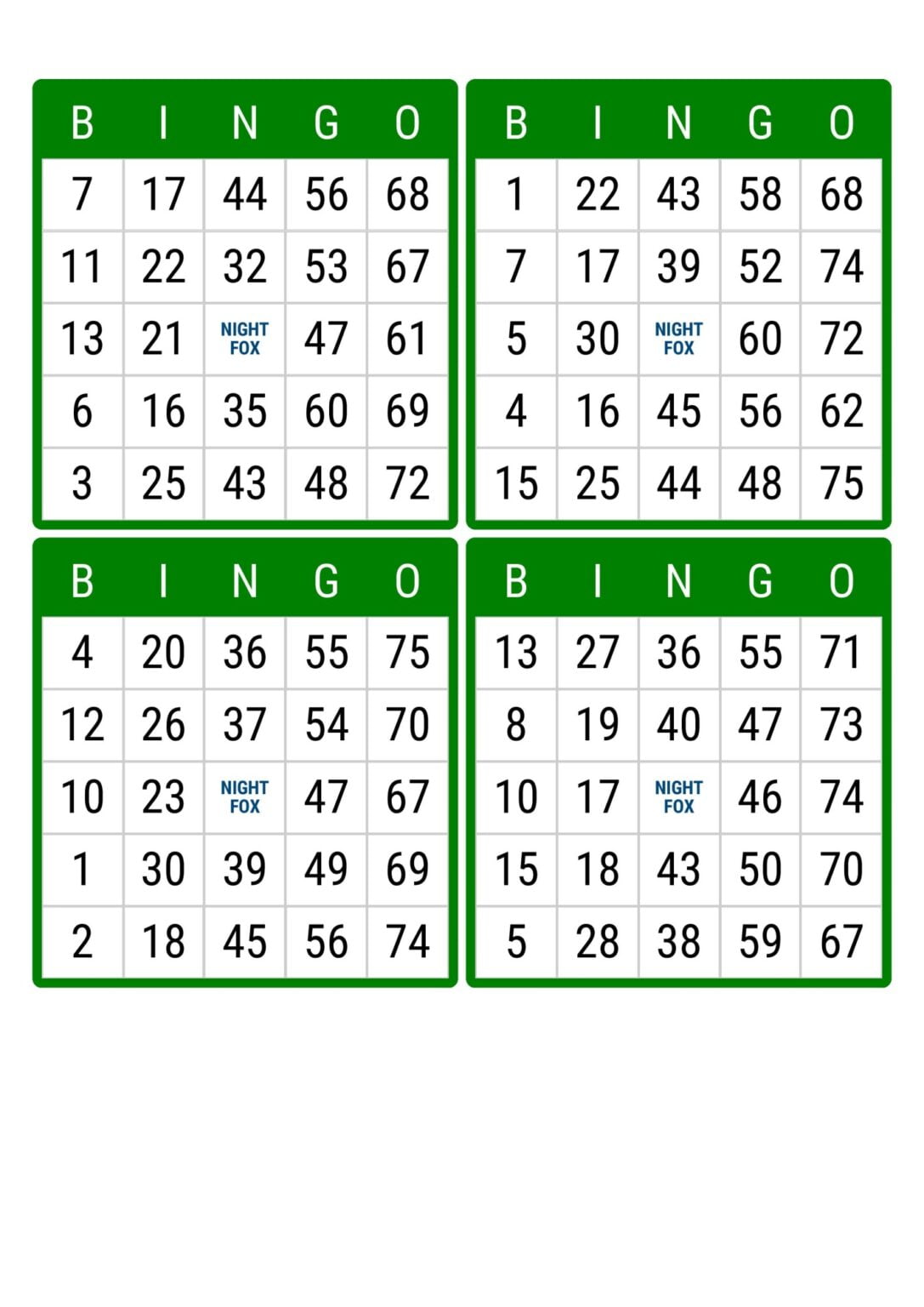 100 free printable bingo grids to download and to print at home