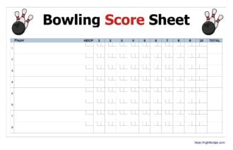Free bowling score sheet to download and print