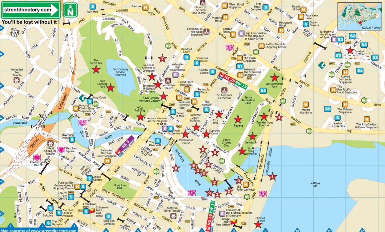 Mapa gratuito de Singapur, descargar en PDF