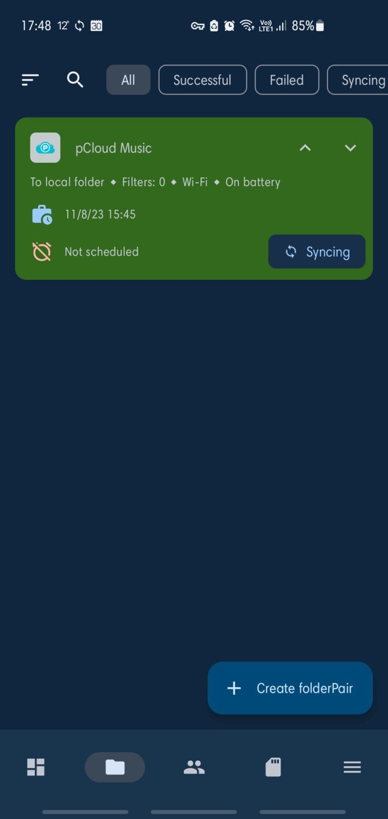 Synchronization of your pCloud files directly on Android
