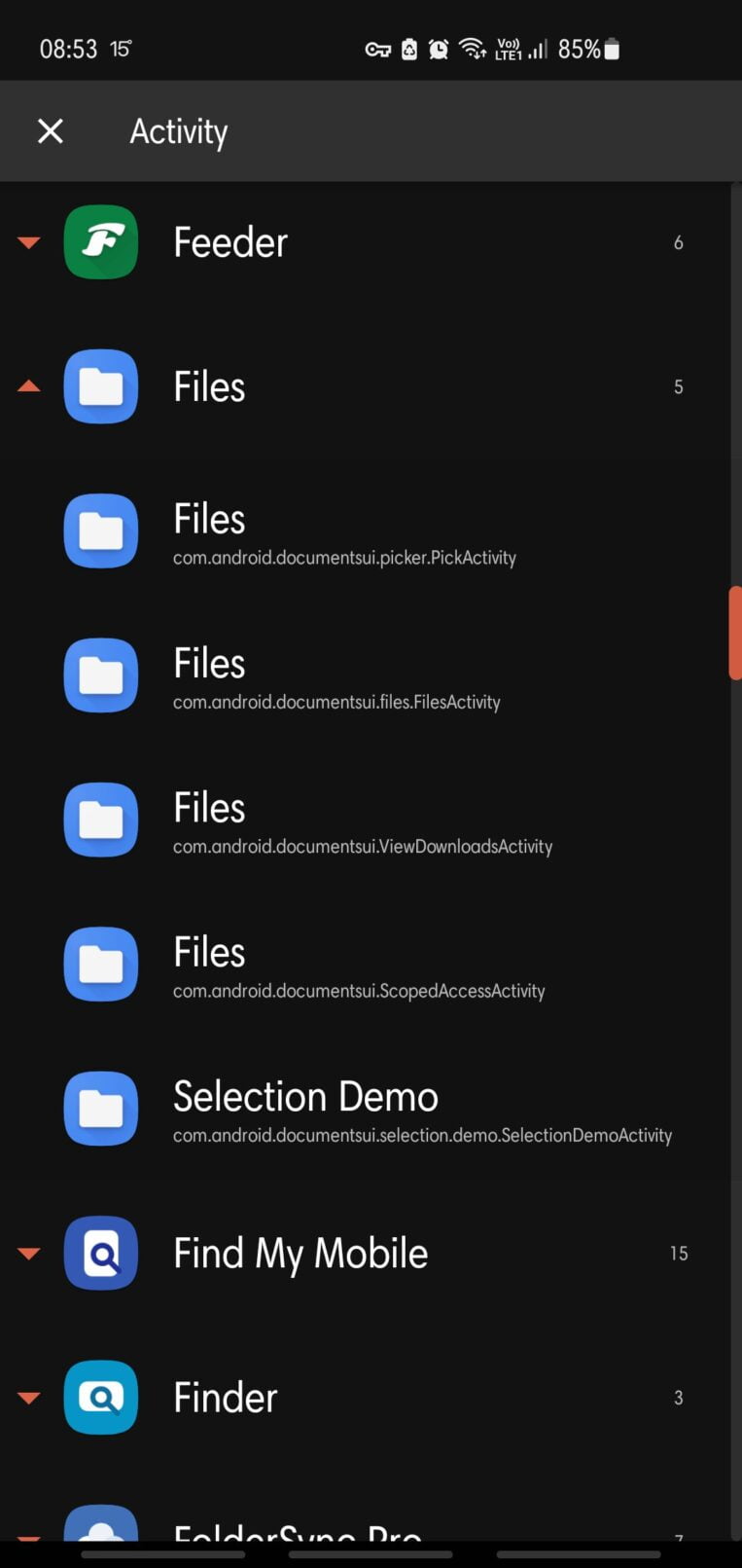 How to activate and show the blue "Files" Manager on Android