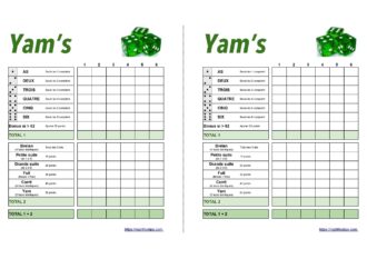 Bloc de Yam's à télécharger et à imprimer gratuitement - Night Fox Tips