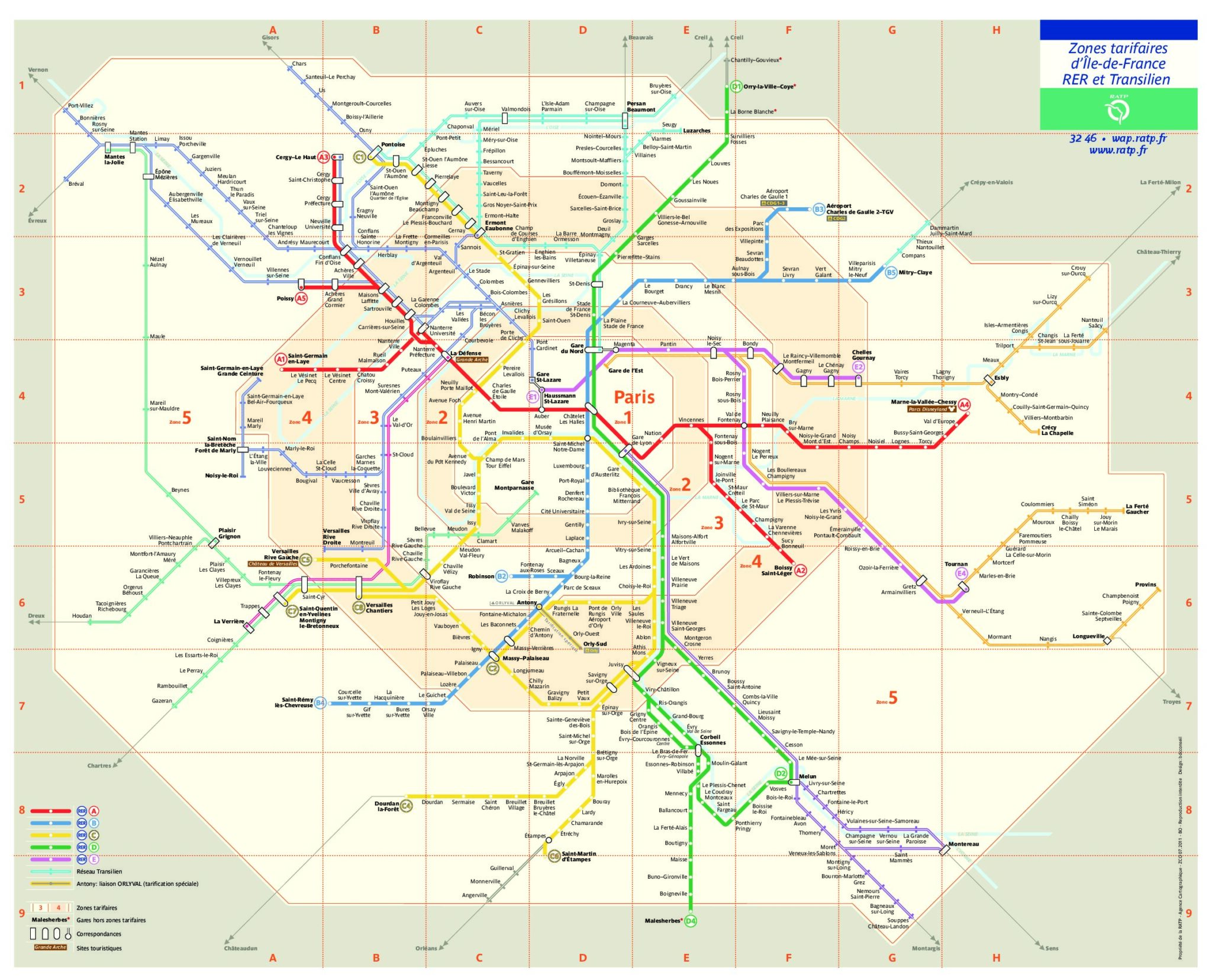 Paris RER free map (suburb metro) to download in PDF