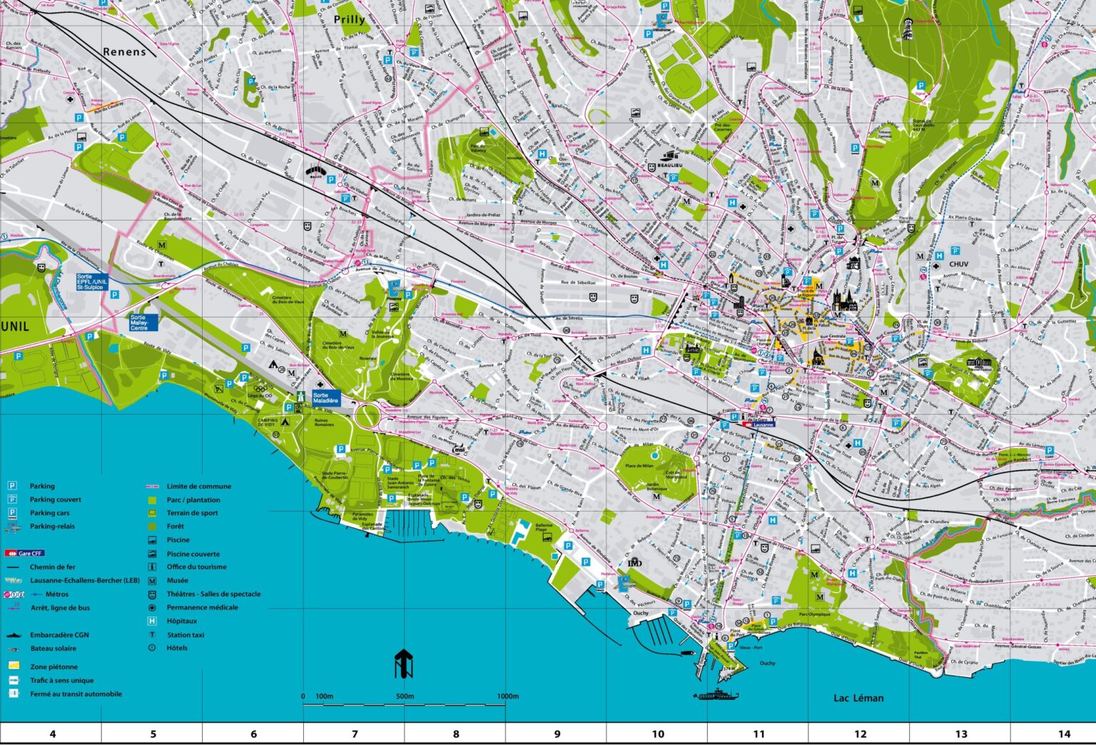 Free Lausanne map PDF to download