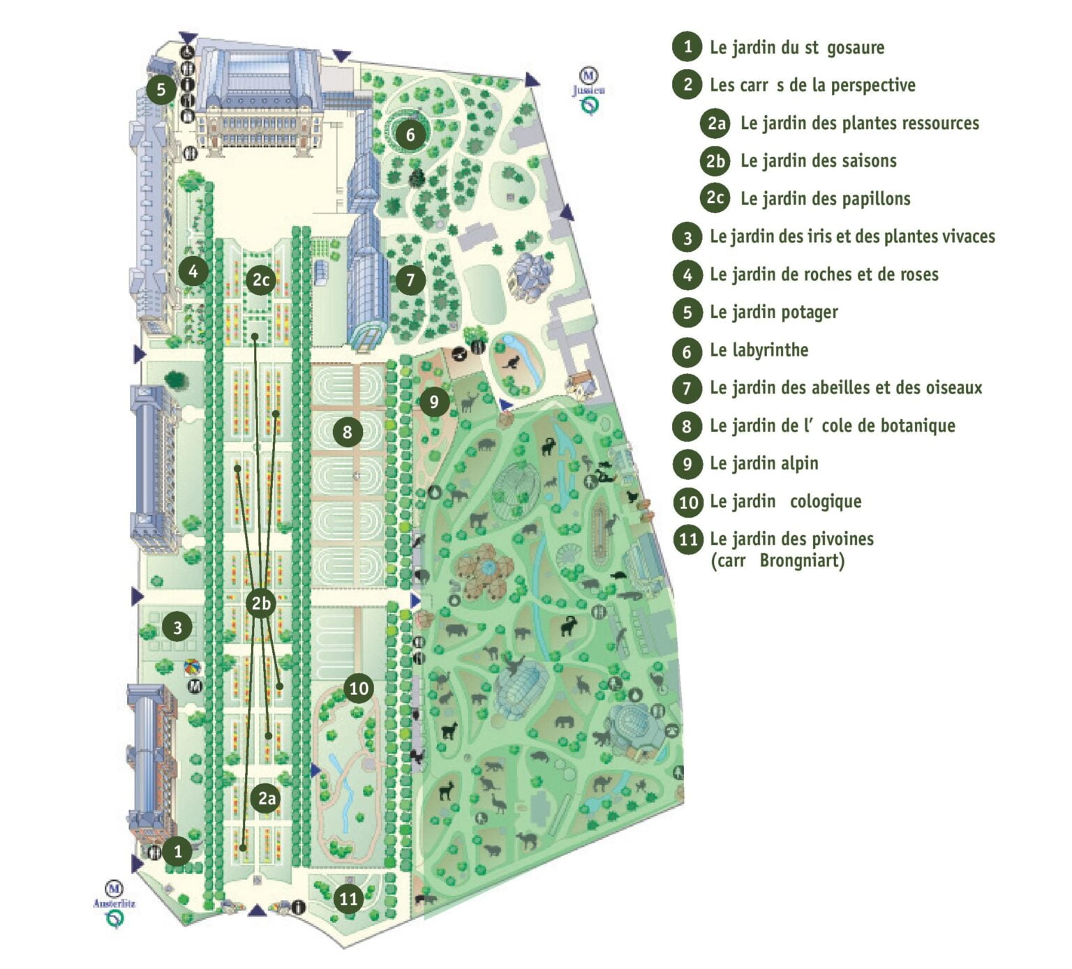 Plan Jardin des Plantes de Paris à télécharger en PDF