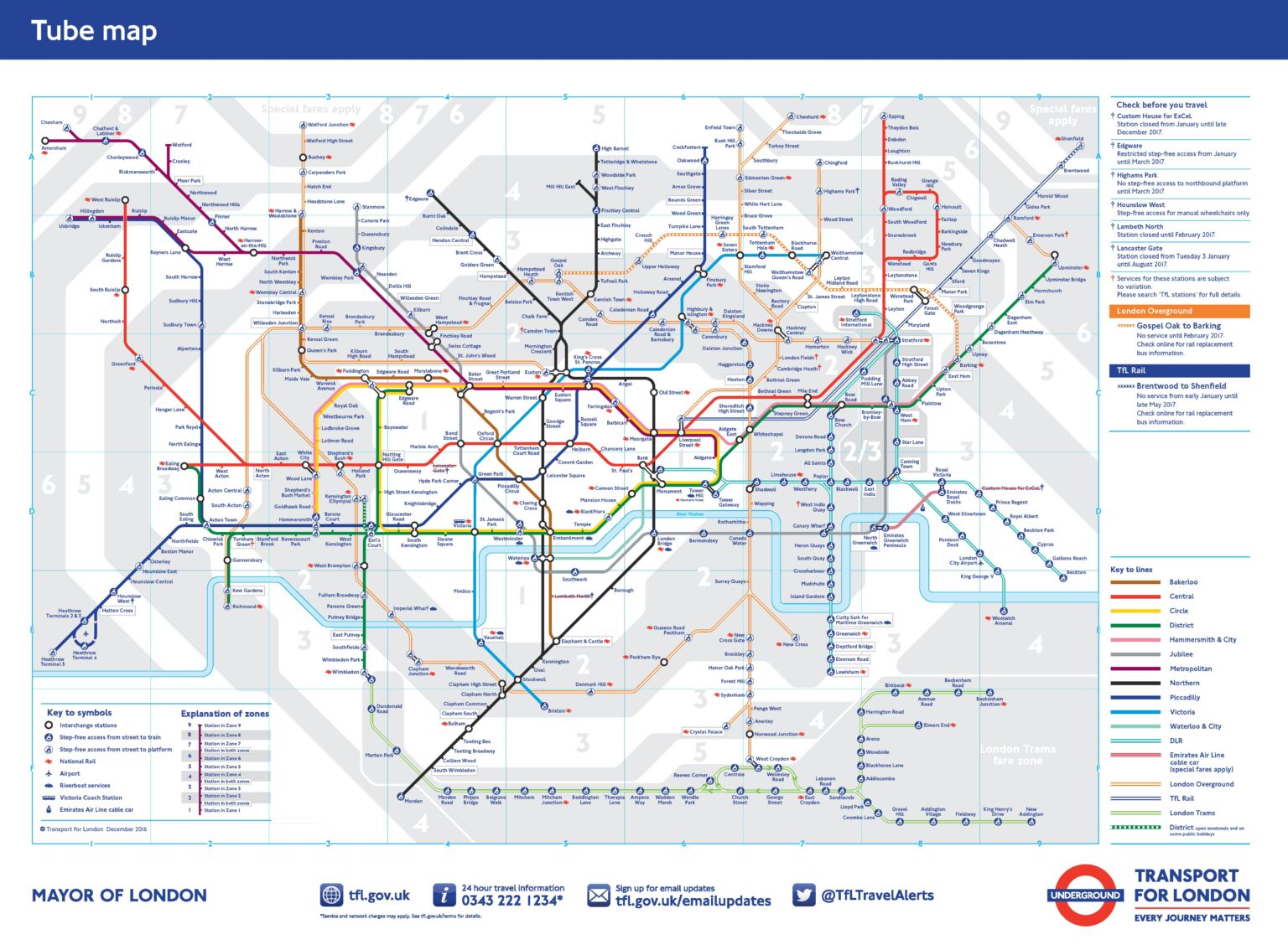 Metro de Londres: mapa gratuito en PDF para descargar