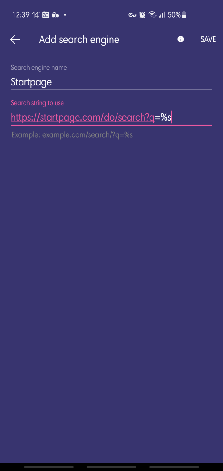 URL to setup the Startpage search engine in web browsers (firefox)