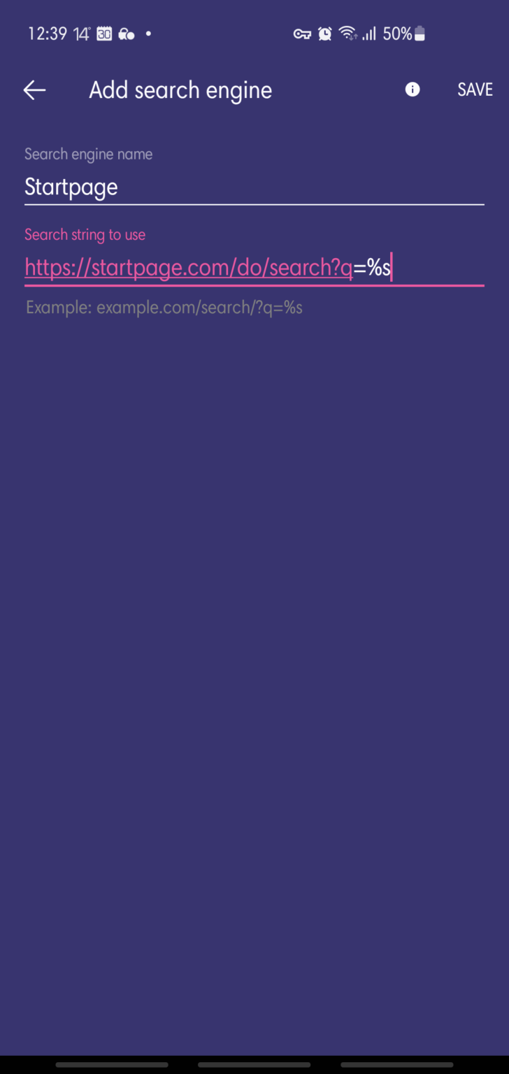 URL to setup the Startpage search engine in web browsers (firefox)