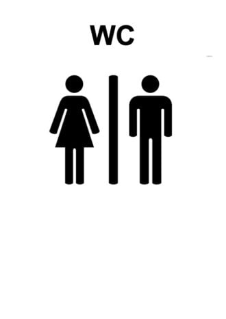 WC poster para imprimir - dentro y fuera de servicio