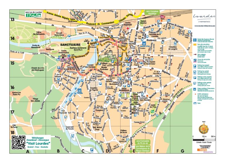 Free map of Lourdes PDF to download