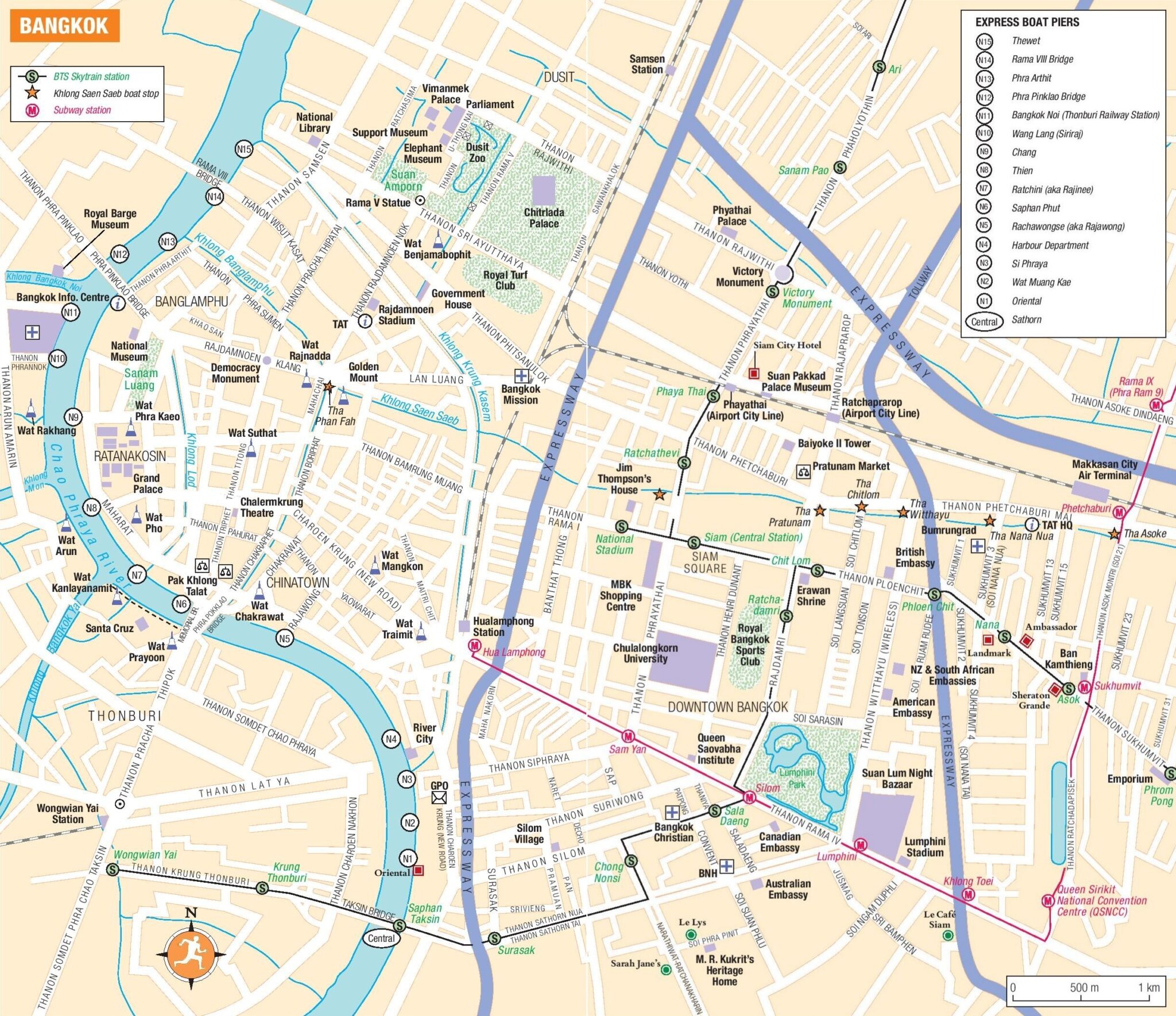 Free map of Bangkok to download in PDF