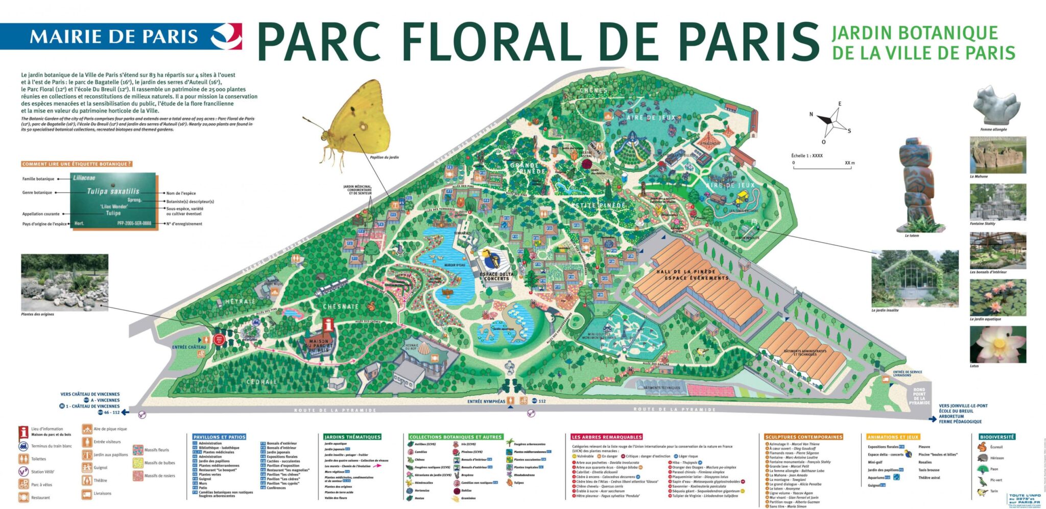 Plan Parc Floral de Paris à télécharger en PDF